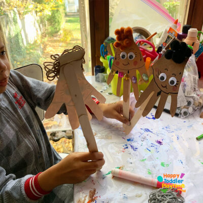 Handprint People Puppets Craft for Kids - Happy Toddler Playtime
