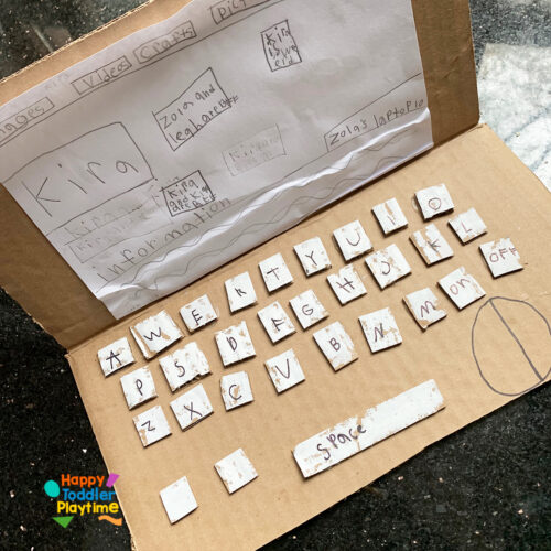 Cardboard Laptop Craft - Happy Toddler Playtime