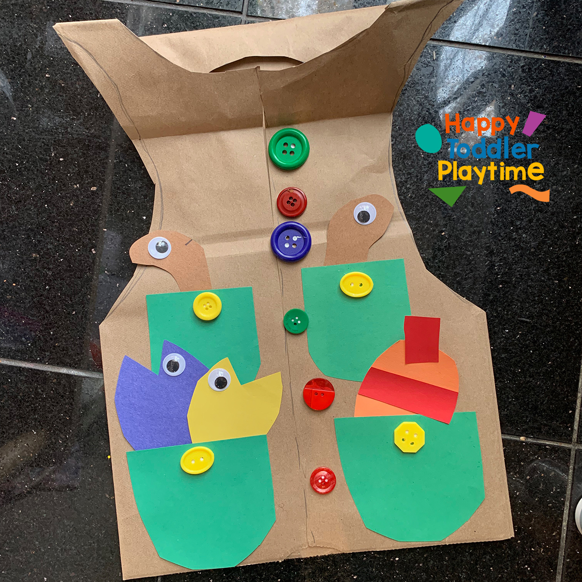 Paper Bag Fishing Vest Craft for Kids - Happy Toddler Playtime