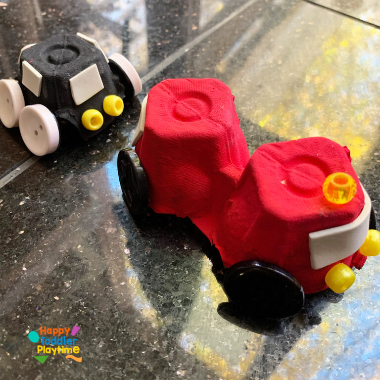 Egg Carton Cars Craft - Happy Toddler Playtime