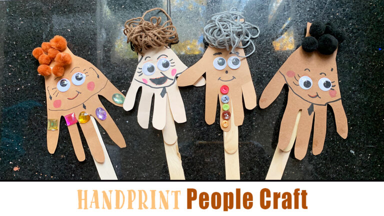 Handprint People Puppets Craft for Kids - Happy Toddler Playtime