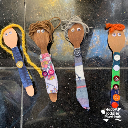 Wooden Spoon People Craft - Happy Toddler Playtime