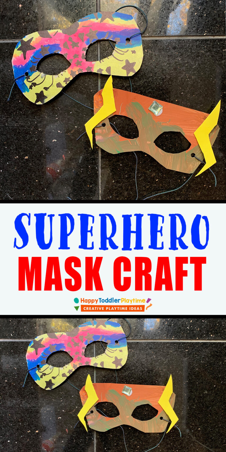Fun Superhero Masks Craft for Kids - Happy Toddler Playtime