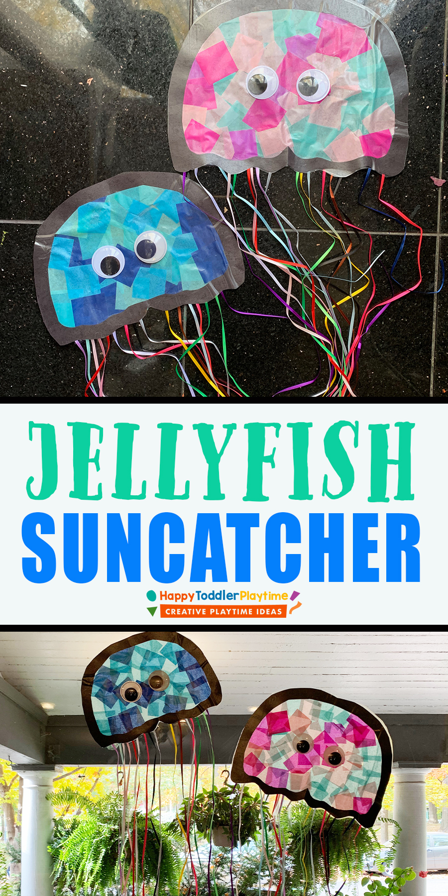 Jellyfish Suncatcher Craft - Happy Toddler Playtime