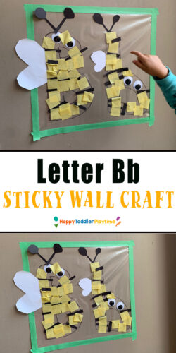 Letter Bb Sticky Wall Craft - Happy Toddler Playtime