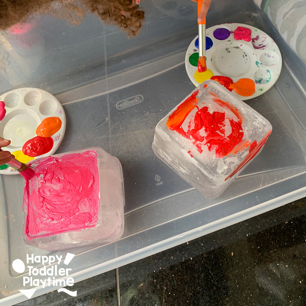 Painting Ice: Super Easy Art Activity for Kids - Happy Toddler Playtime