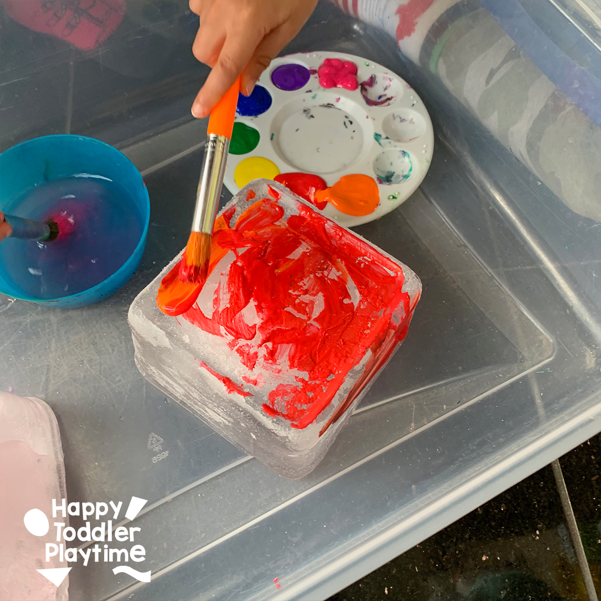 Painting Ice: Super Easy Art Activity for Kids - Happy Toddler Playtime
