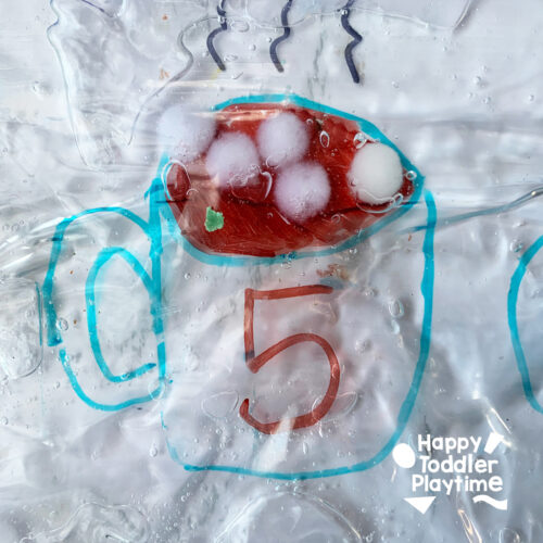 Hot Chocolate Counting Sensory Bag - Happy Toddler Playtime
