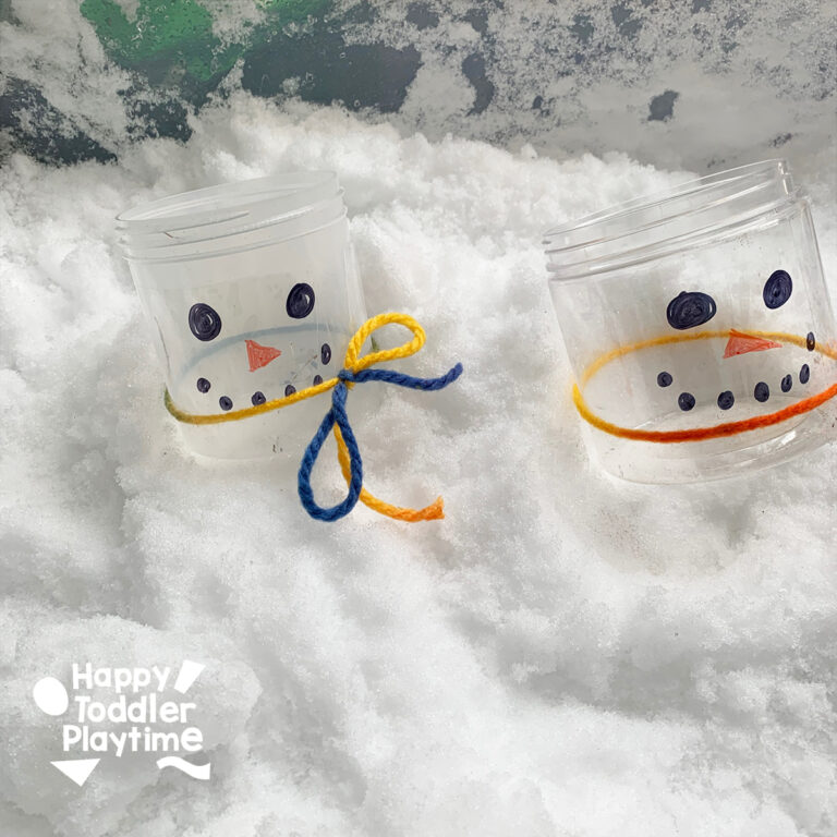 Snowman Sensory Bin: Winter Activity for Toddlers - Happy Toddler Playtime