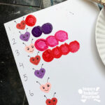 Pom Pom Caterpillar Counting for Valentine's Day - Happy Toddler Playtime