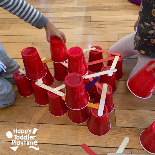 Valentine's Day Heart Building Challenge - Happy Toddler Playtime