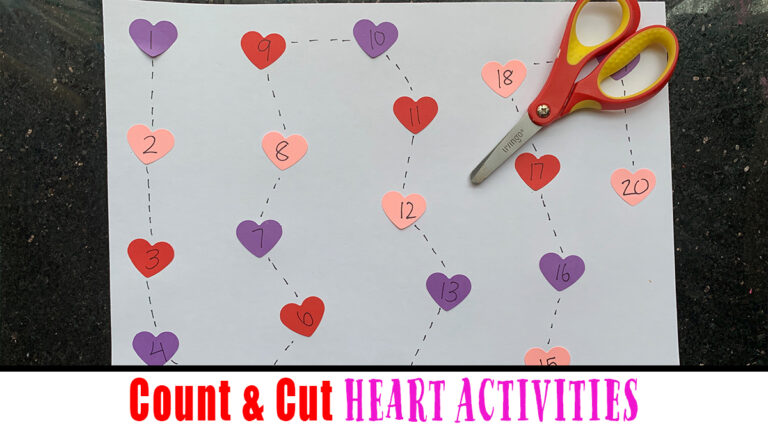 Count & Cut the Hearts: Scissor Skills Activity for Preschoolers ...