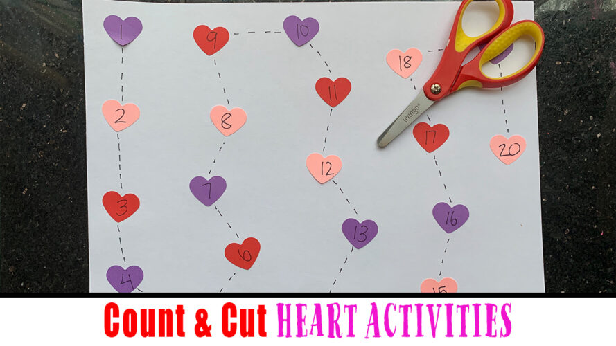 Count & Cut the Hearts: Scissor Skills Activity for Preschoolers ...