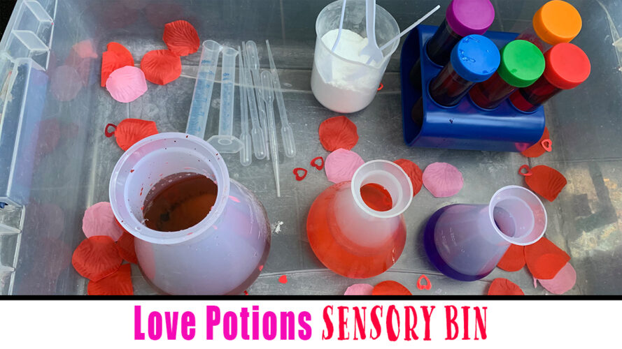 Love Potions Sensory Bin: Valentine's Day STEM - Happy Toddler Playtime