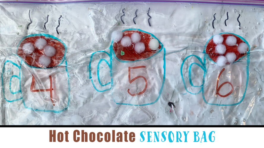 Hot Chocolate Counting Sensory Bag - Happy Toddler Playtime