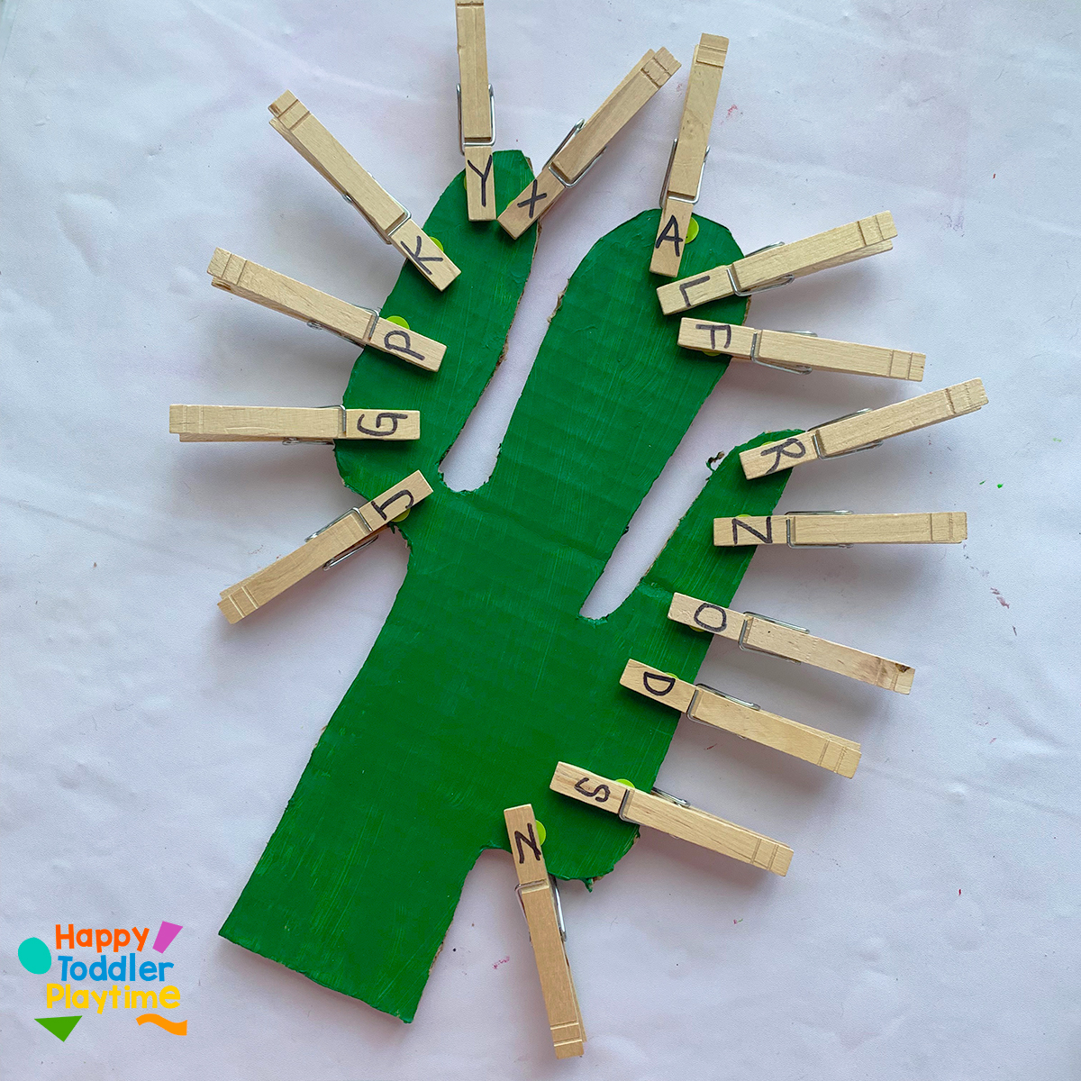 Cactus Letter Matching & Fine Motor Activity - Happy Toddler Playtime