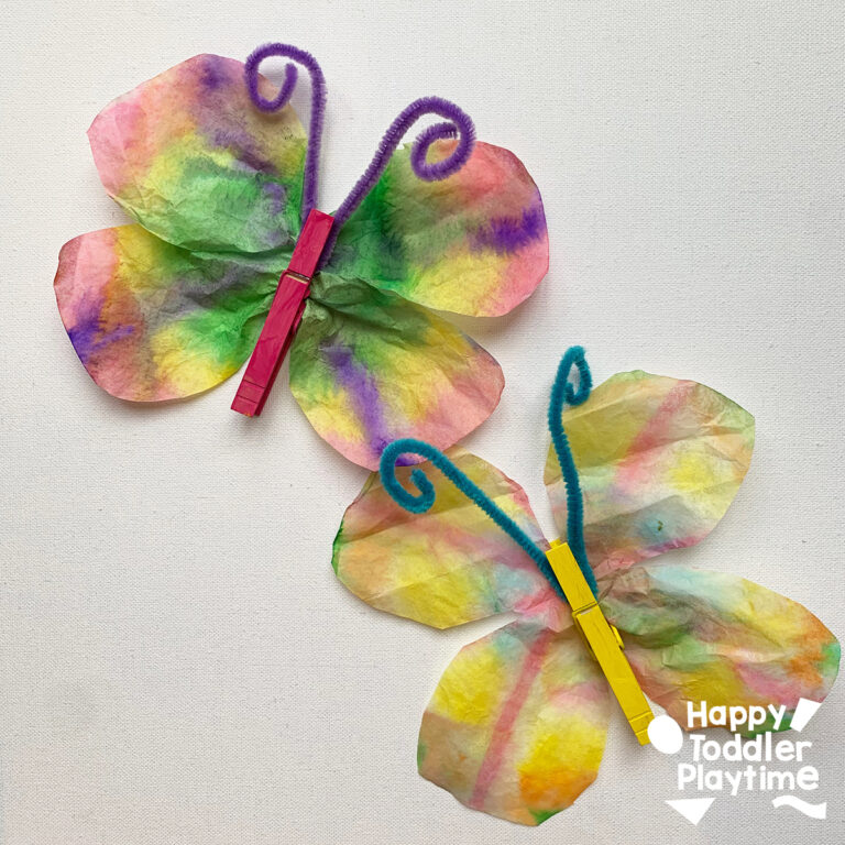 Easy Coffee Filter Butterfly Craft for Kids - Happy Toddler Playtime