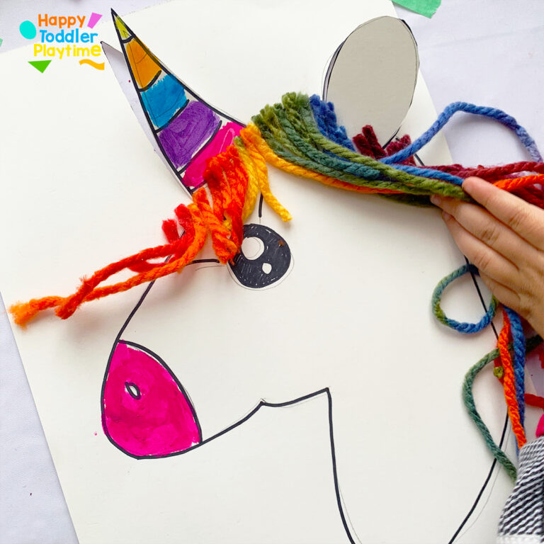 Unicorn Rainbow Haircuts: Fine Motor Activity - Happy Toddler Playtime