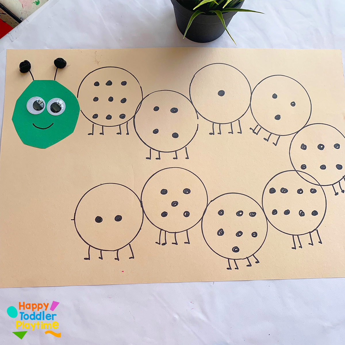 Caterpillar Number Match for Preschoolers - Happy Toddler Playtime