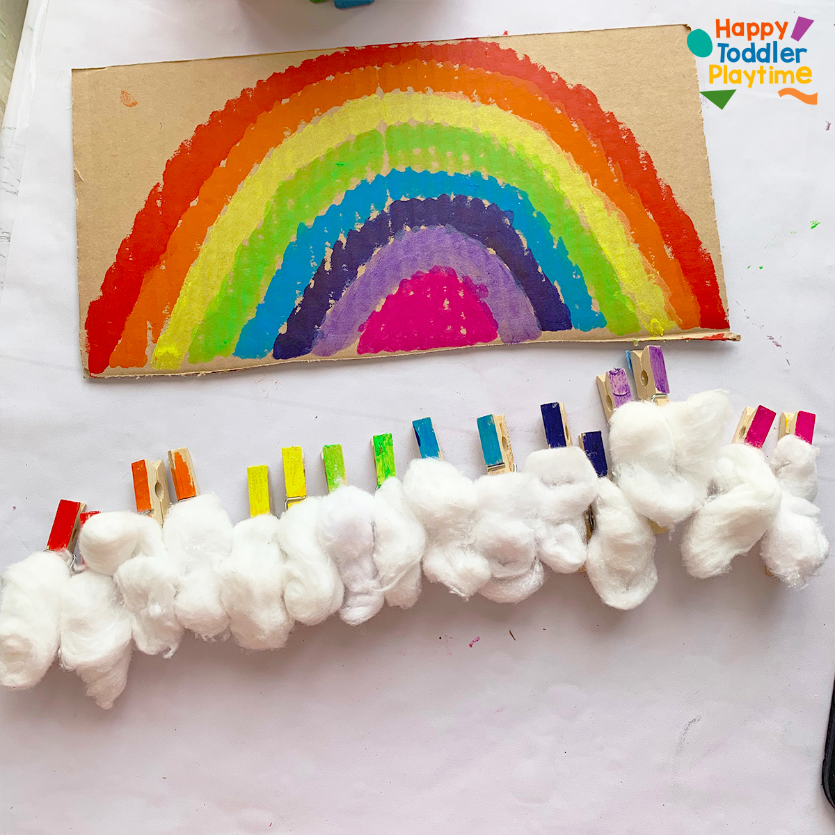 Rainbow Colour Matching & Fine Motor Activity - Happy Toddler Playtime