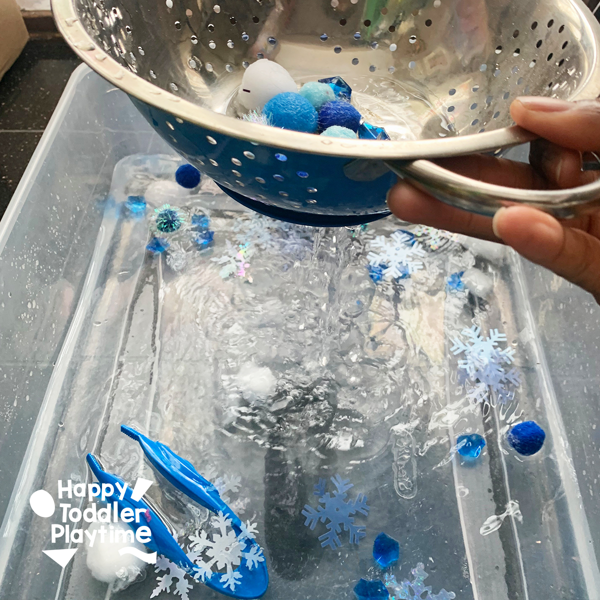 Super Easy Winter Soup Sensory Bin - Happy Toddler Playtime