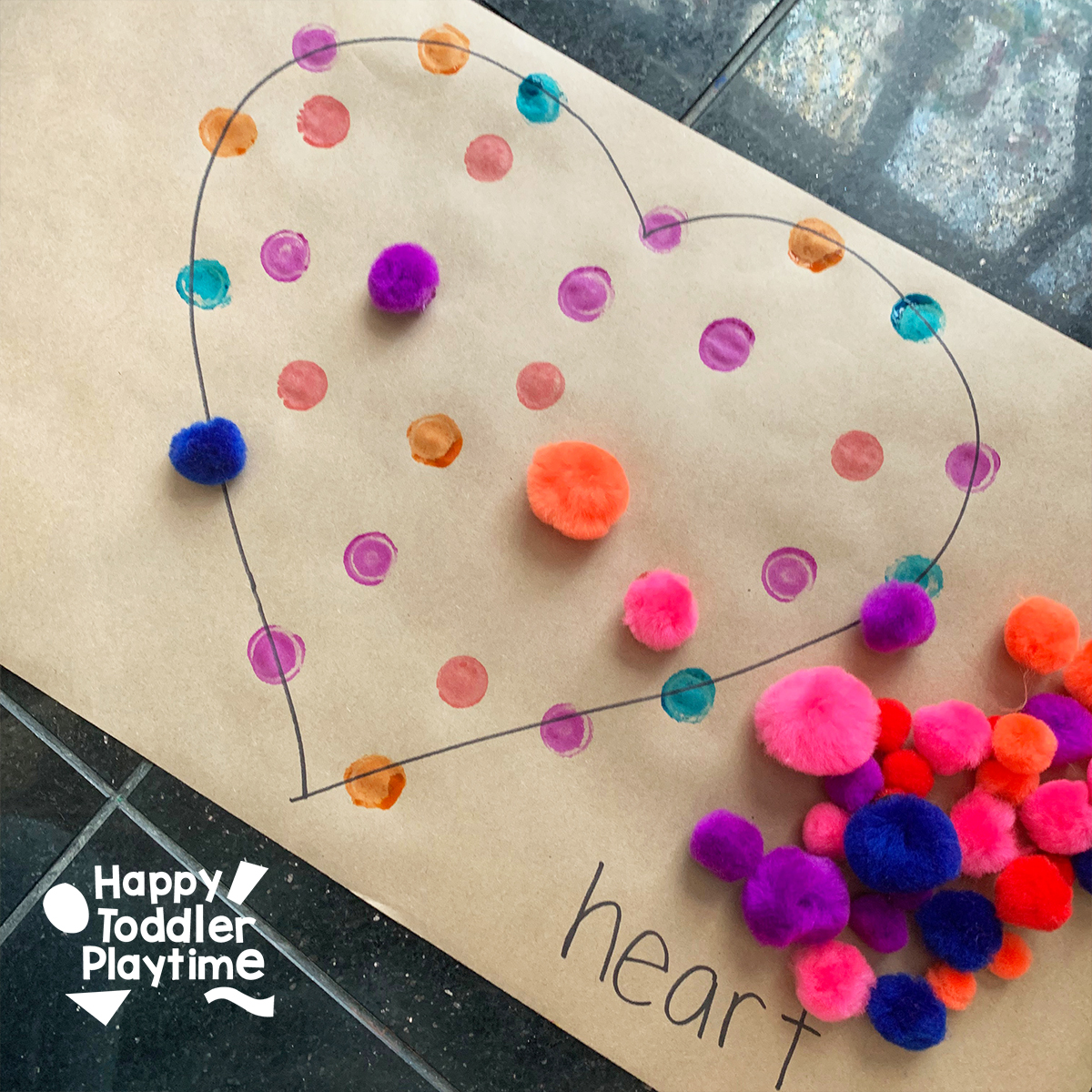 Pom Pom Heart Match - Happy Toddler Playtime