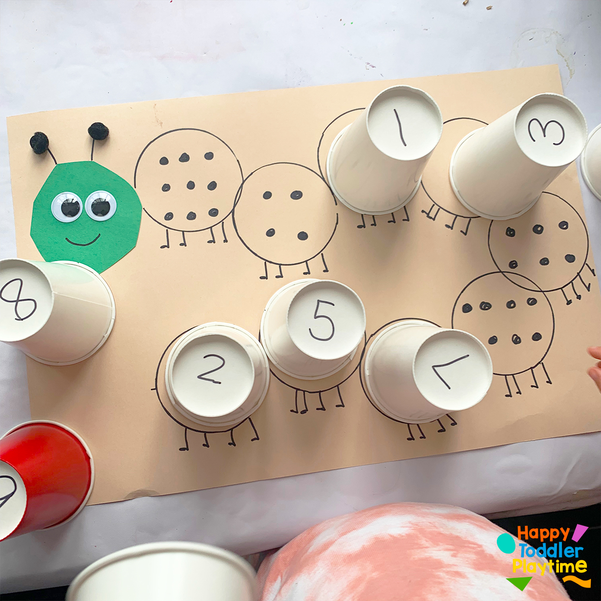 Caterpillar Number Match for Preschoolers - Happy Toddler Playtime