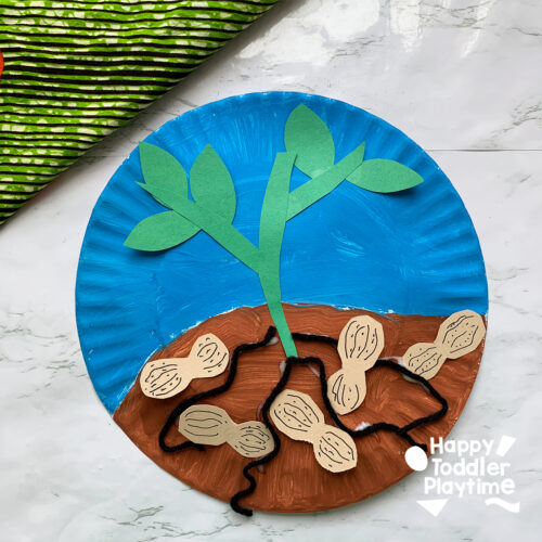 George Washington Carver Paper Plate Peanut Craft - Happy Toddler Playtime