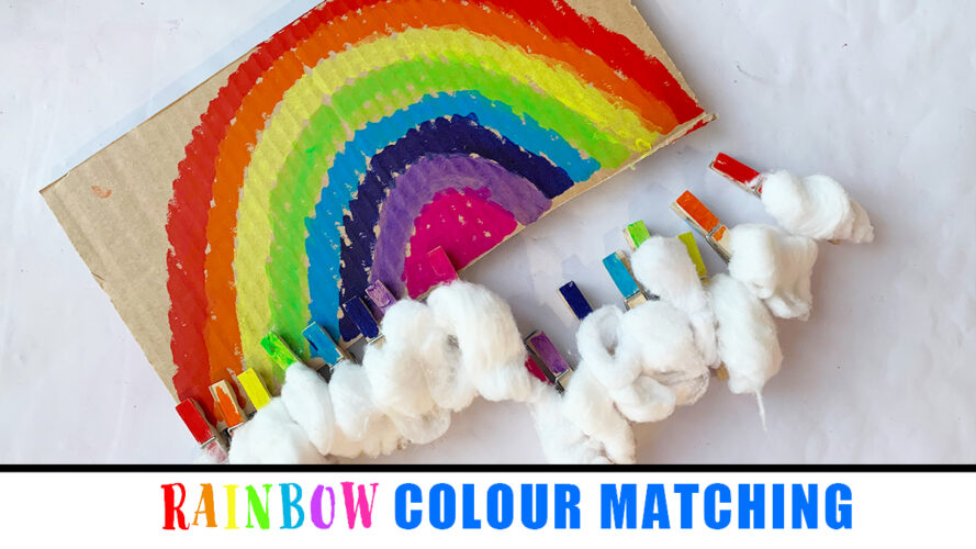 Rainbow Colour Matching & Fine Motor Activity - Happy Toddler Playtime