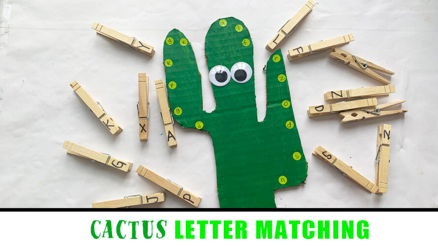 Cactus Letter Matching & Fine Motor Activity - Happy Toddler Playtime