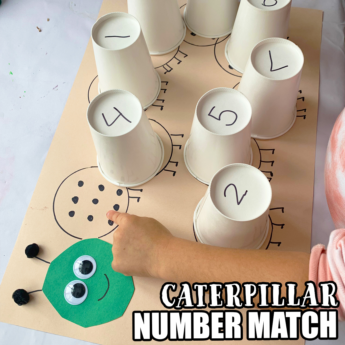 Caterpillar Number Match for Preschoolers - Happy Toddler Playtime