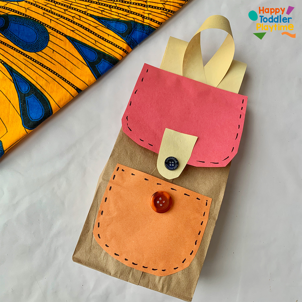 Paper Bag Backpack Craft For Kids - Happy Toddler Playtime