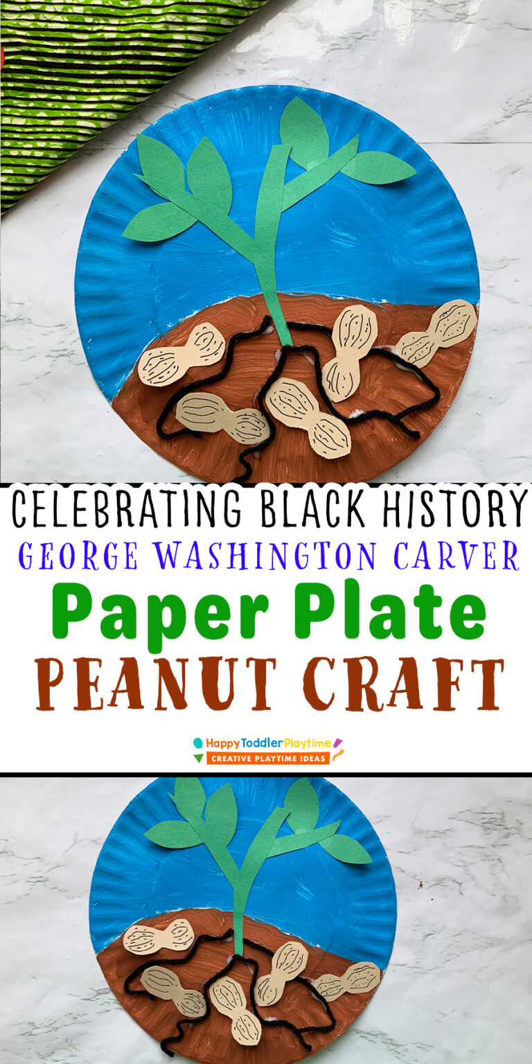 George Washington Carver Paper Plate Peanut Craft - Happy Toddler Playtime