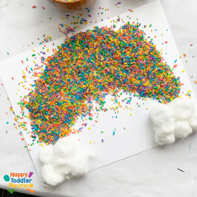 Sensory Rice Rainbow Craft for Toddlers - Happy Toddler Playtime