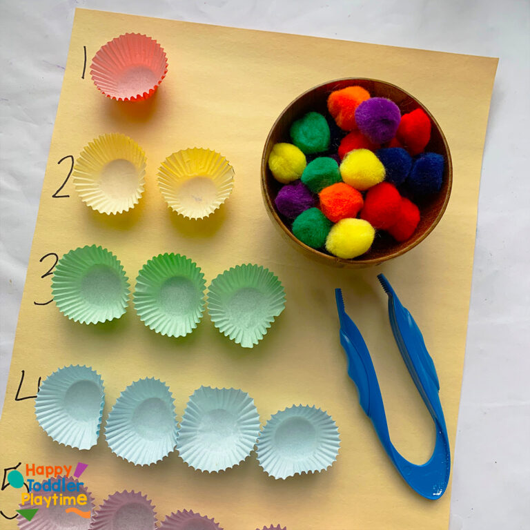 Cupcake Liner Math Activity - Happy Toddler Playtime