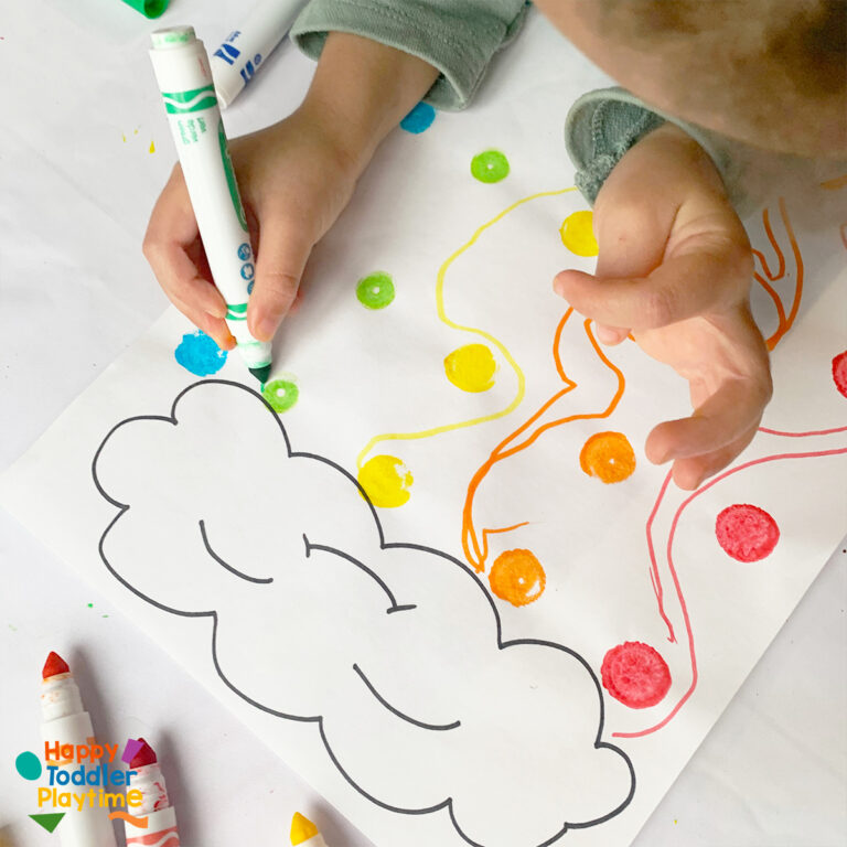 Easy Dot Marker Rainbow: Fine Motor Activity - Happy Toddler Playtime