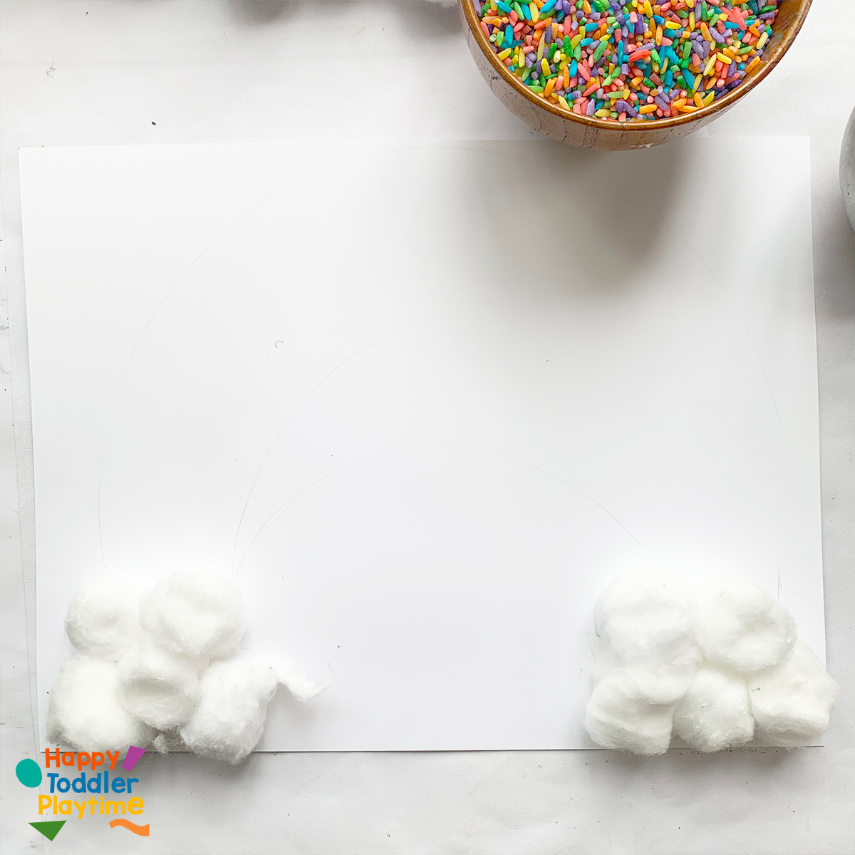 Sensory Rice Rainbow Craft for Toddlers - Happy Toddler Playtime