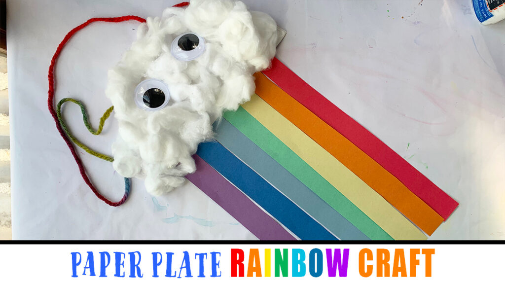 Super Easy Paper Plate Cloud Rainbow Craft - Happy Toddler Playtime