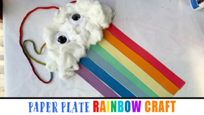 Super Easy Paper Plate Cloud Rainbow Craft - Happy Toddler Playtime