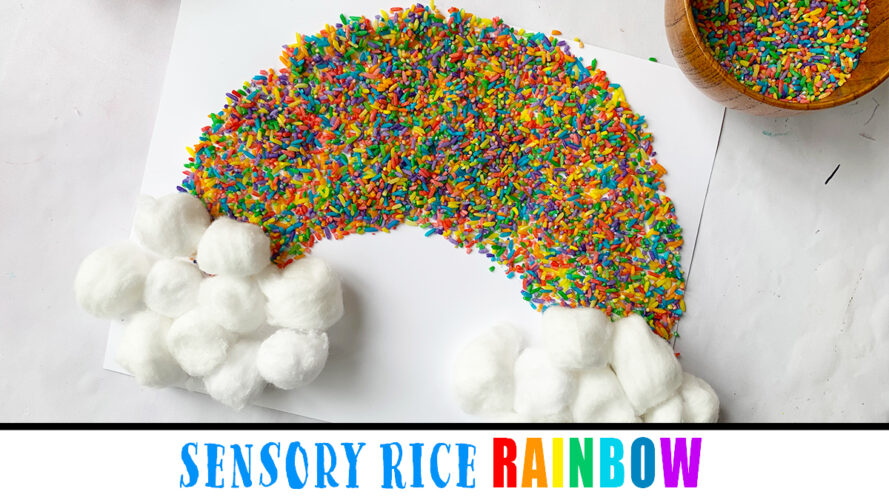 Sensory Rice Rainbow Craft for Toddlers - Happy Toddler Playtime