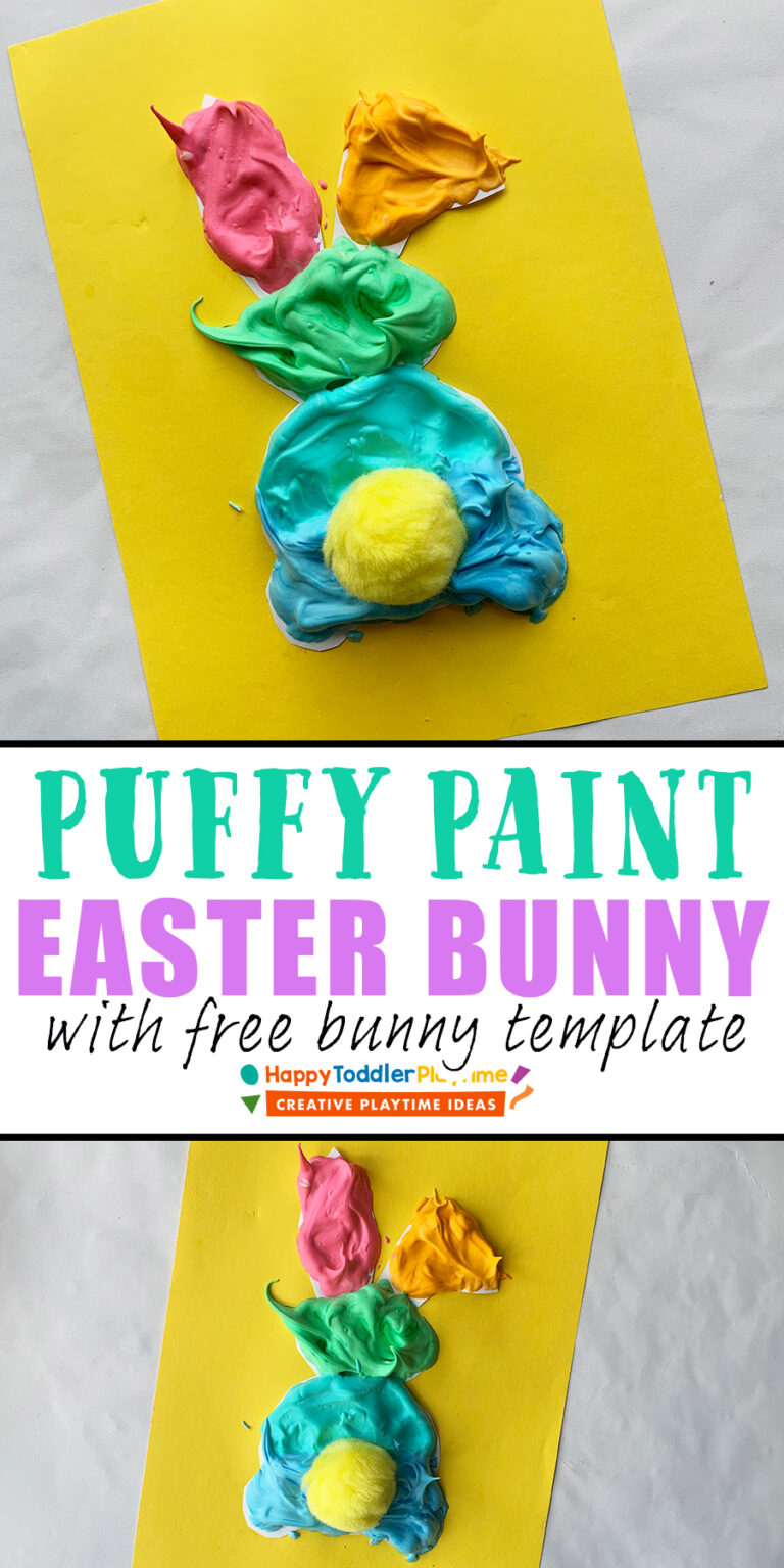 Fluffy Puffy Paint Easter Bunny Craft for Kids - Happy Toddler Playtime