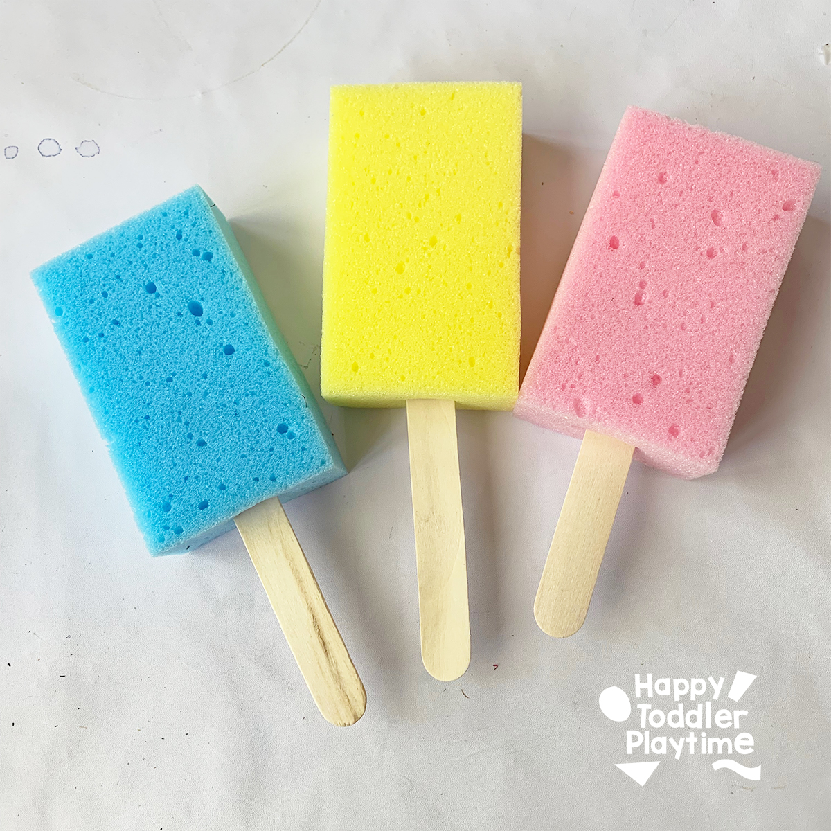 Totally Awesome Sponge Popsicle Craft - Happy Toddler Playtime