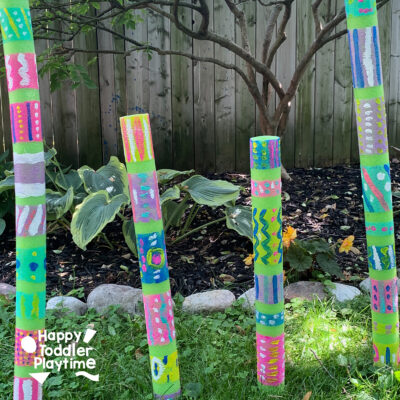Painted Pool Noodle Craft for Kids - Happy Toddler Playtime