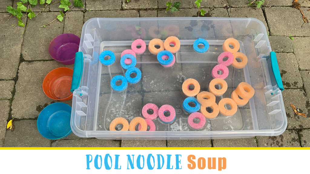 Easy Pool Noodle Soup: Summer Sensory Bin - Happy Toddler Playtime