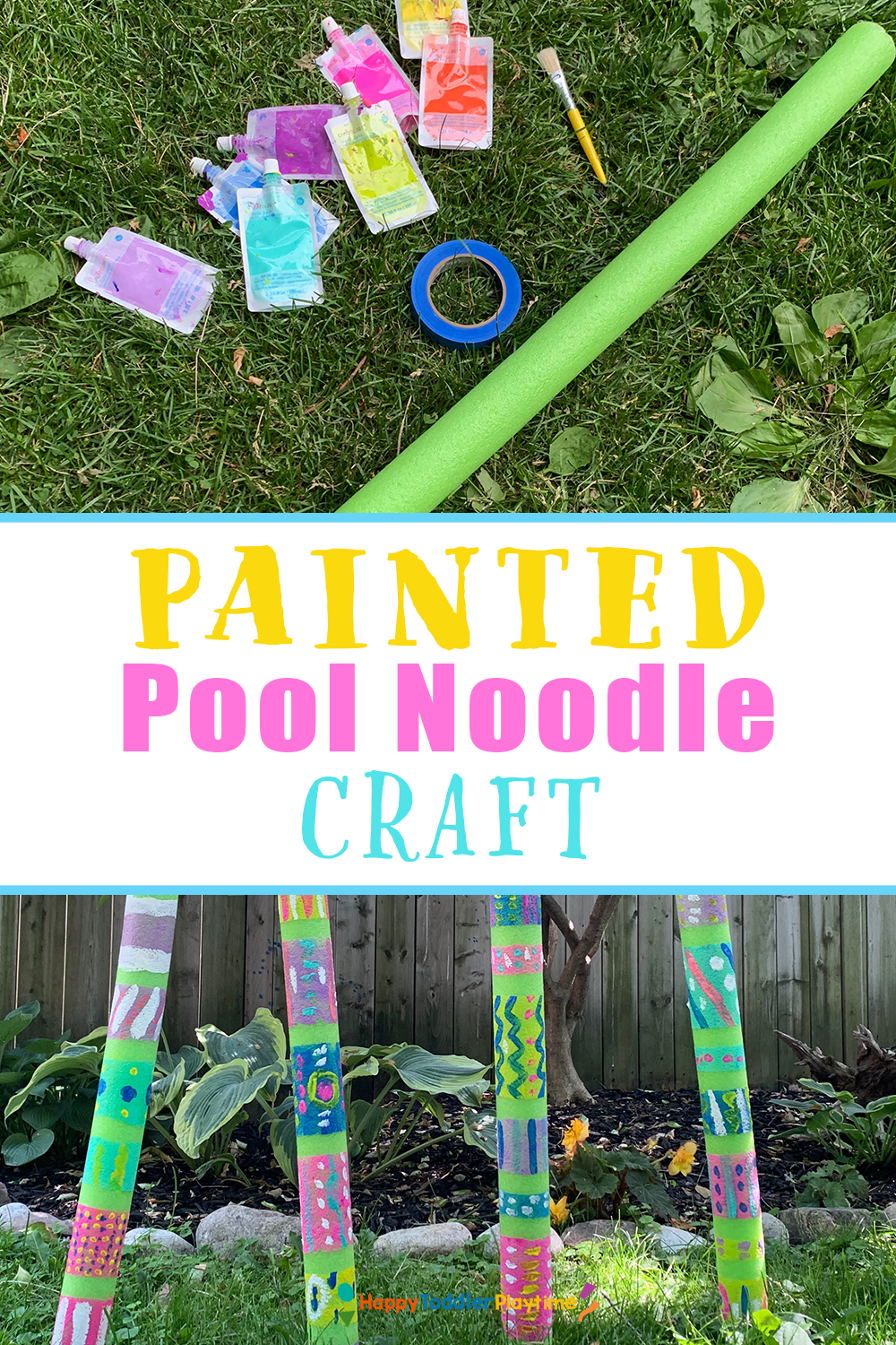 Painted Pool Noodle Craft for Kids - Happy Toddler Playtime