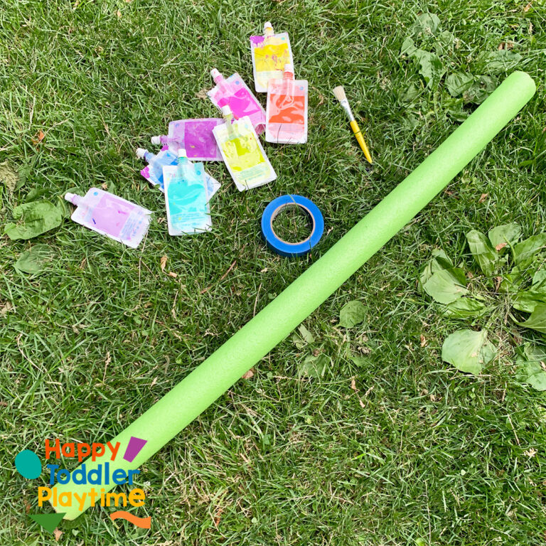 Painted Pool Noodle Craft for Kids - Happy Toddler Playtime