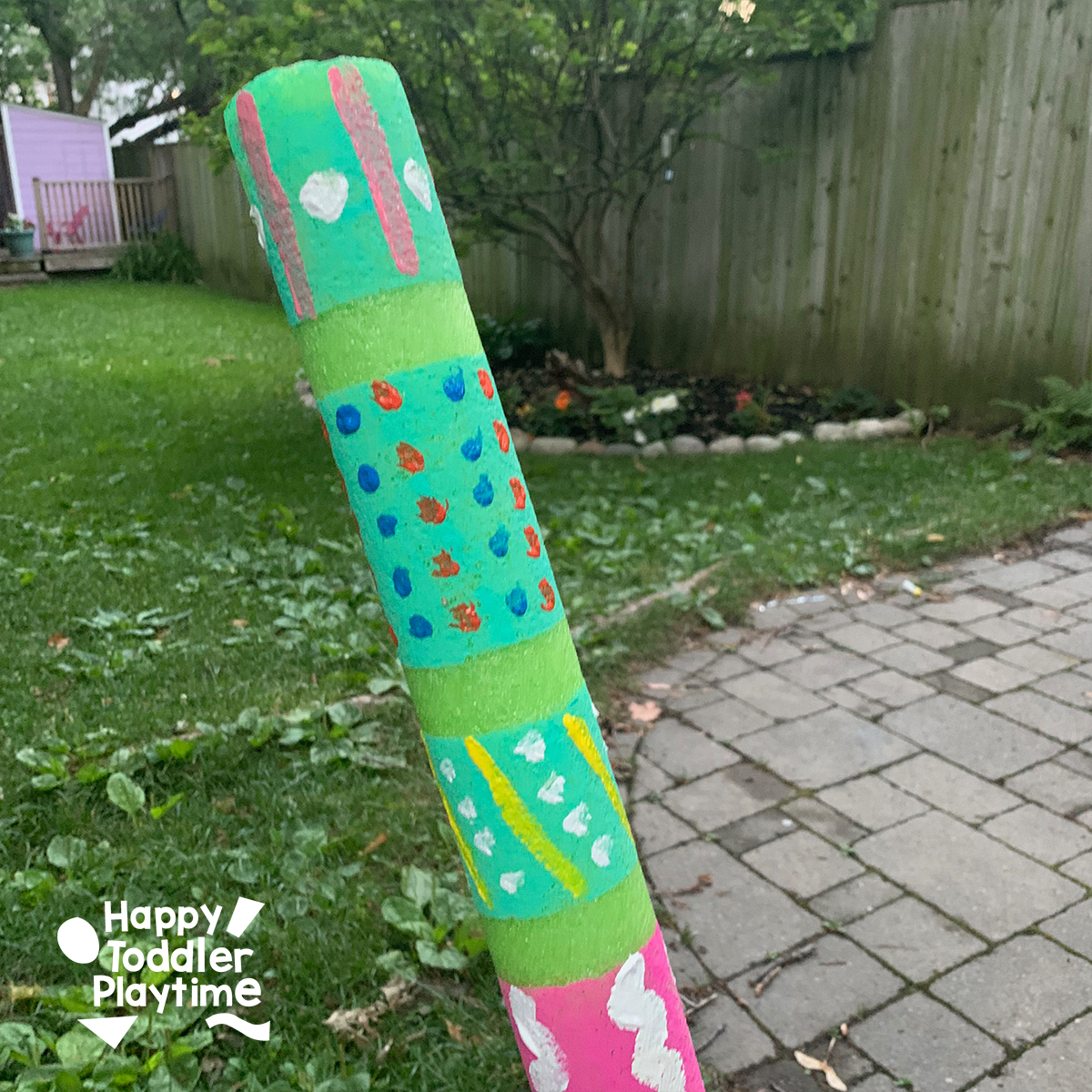 Painted Pool Noodle Craft for Kids - Happy Toddler Playtime