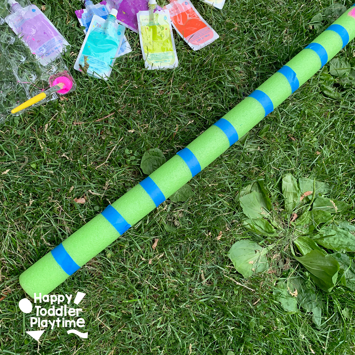 Painted Pool Noodle Craft for Kids - Happy Toddler Playtime