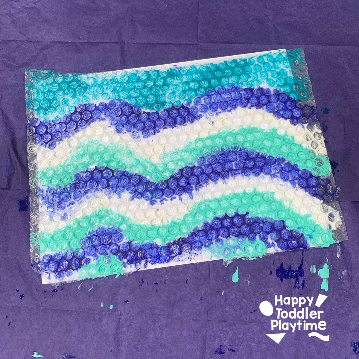 Bubble Wrap Sea Turtle Craft - Happy Toddler Playtime
