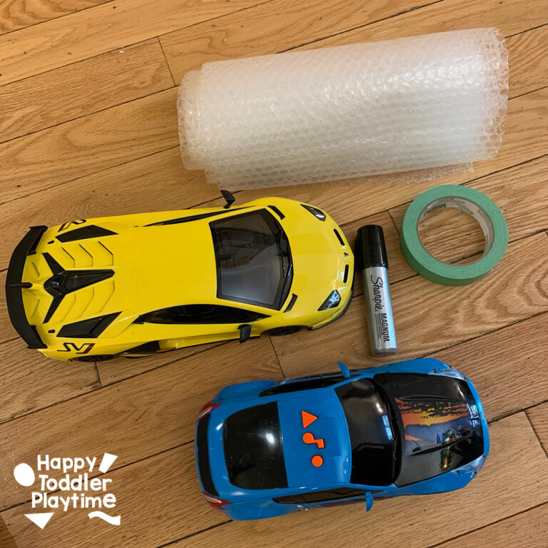 How to Make A Bubble Wrap Road - Happy Toddler Playtime
